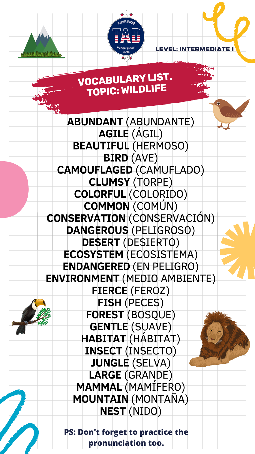 Vocabulary list: Wildlife | TAD English Class